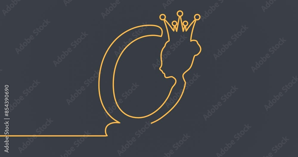 Vintage queen silhouette. Medieval queen profile. Outline silhouette of ...