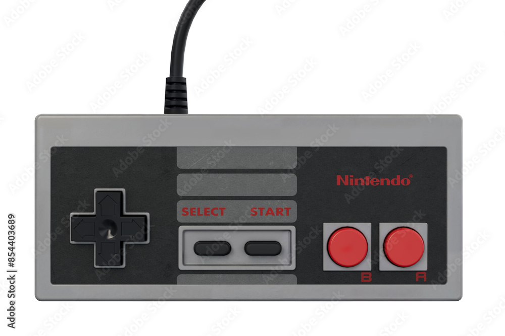 Classic NES Controller - Front View Nintendo Entertainment System ...