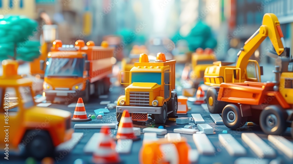 3D cartoon of a traffic jam at a busy airport pickup zone Cartoon ...