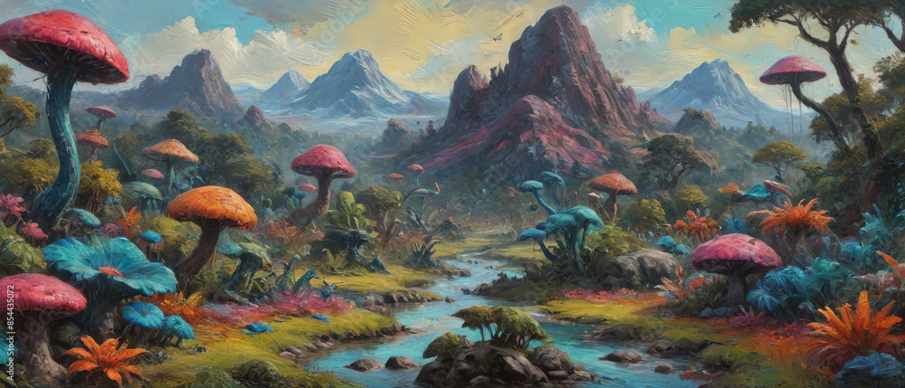 Thick paint applications create a vivid portrayal of an ...