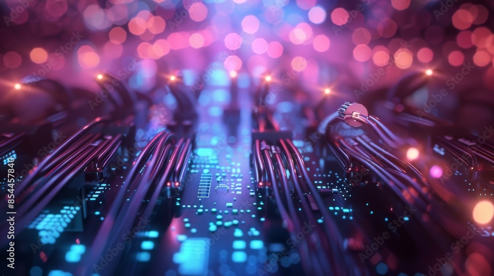 Seamless Data Flow: Close-Up of Fiber Optic Connectors Transmitting ...
