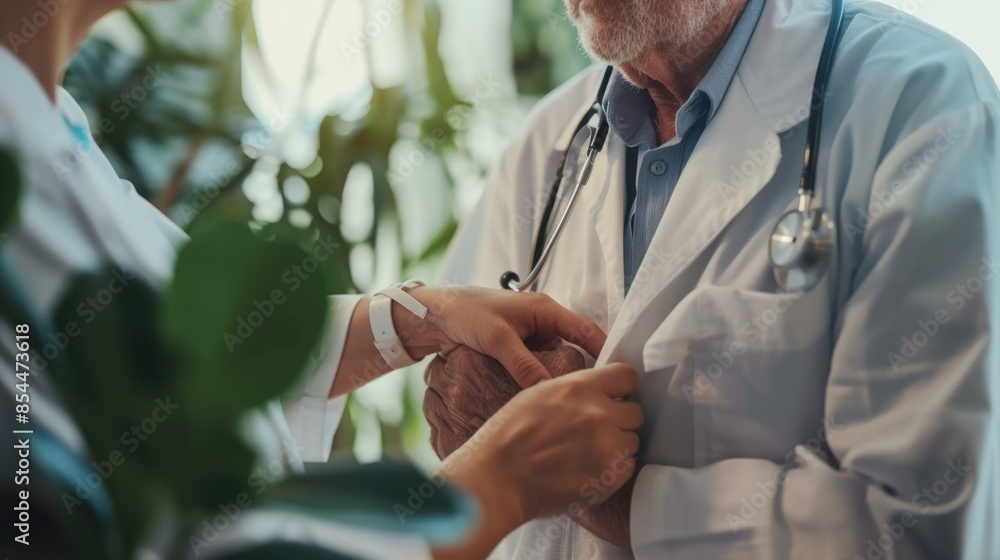 Smart doctor taking care a patient while investigate symptom. Skilled ...