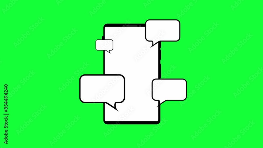 Green screen vector phone and chat pop up ilustration with green screen ...