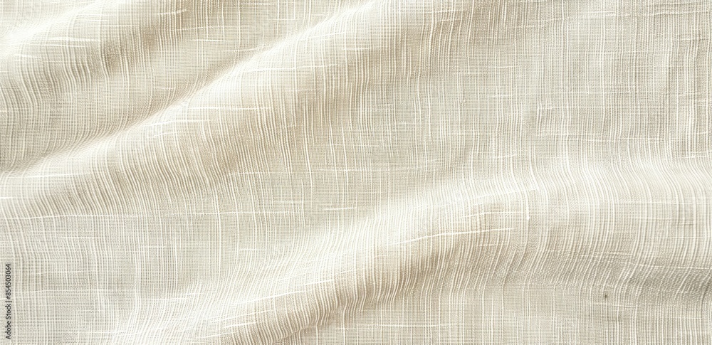 Textured white fabric with a subtle checkered pattern in a wrinkled ...