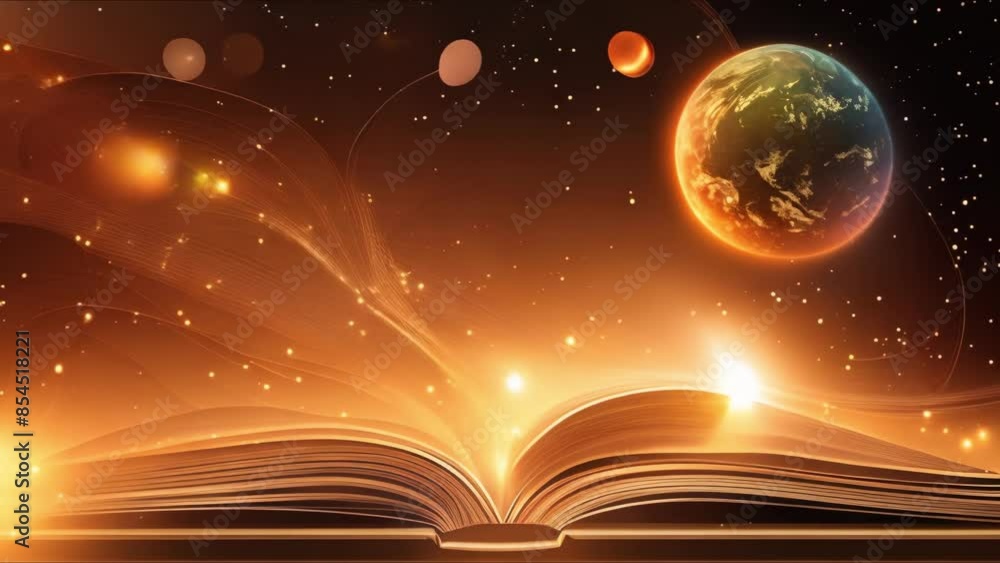 Illustration of Solar System in a Book: A Symbol of Space Exploration ...