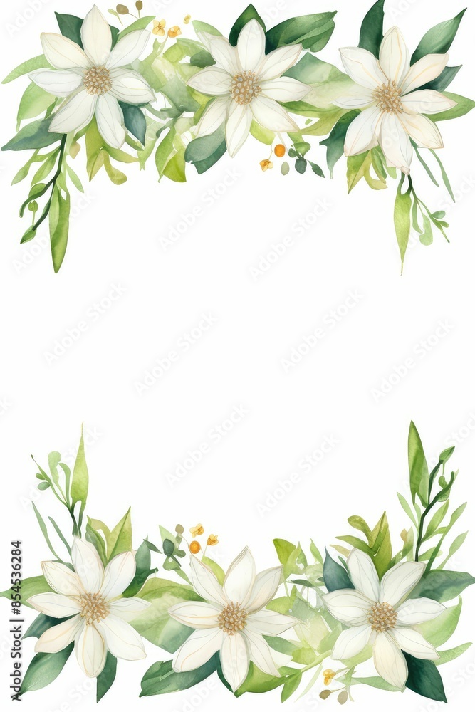 edelweiss themed frame or border for photos .with small white flowers ...