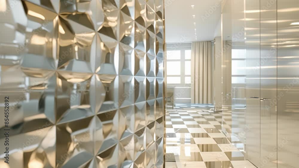 A closer look at the mirrored closet door reveals a mesmerizing ...