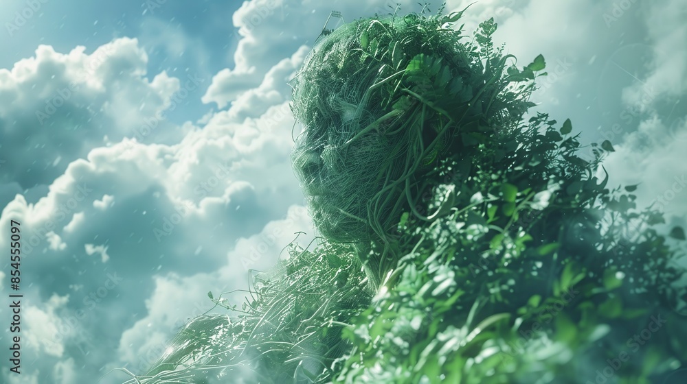 Imagine a visually stunning representation of human evolution from a ...