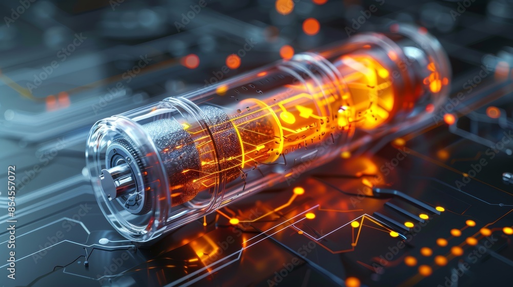 Photo And Art Print A Detailed Diagram Of A Lithium Ion Battery Showing