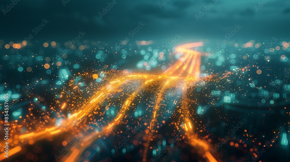 A futuristic visualization of alternating current, direct current, and ...