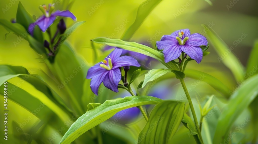 Spiderwort plant native to South America identified as Tradescantia ...