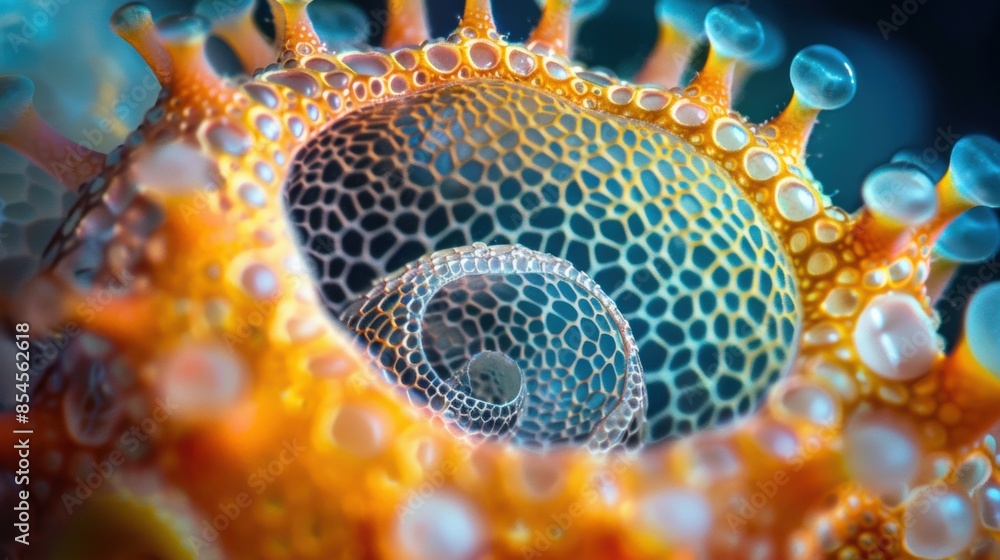 Explore the intricate world of diatoms with a vibrant close-up ...