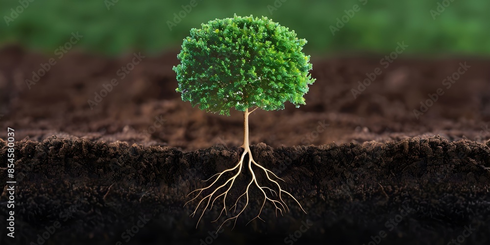 Tree roots absorb water from deep soil layers through a complex system ...