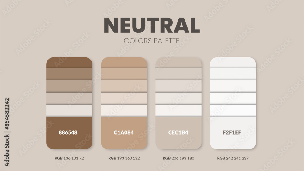 Color palette in a Neutrals colour theme collections. Color scheme or ...