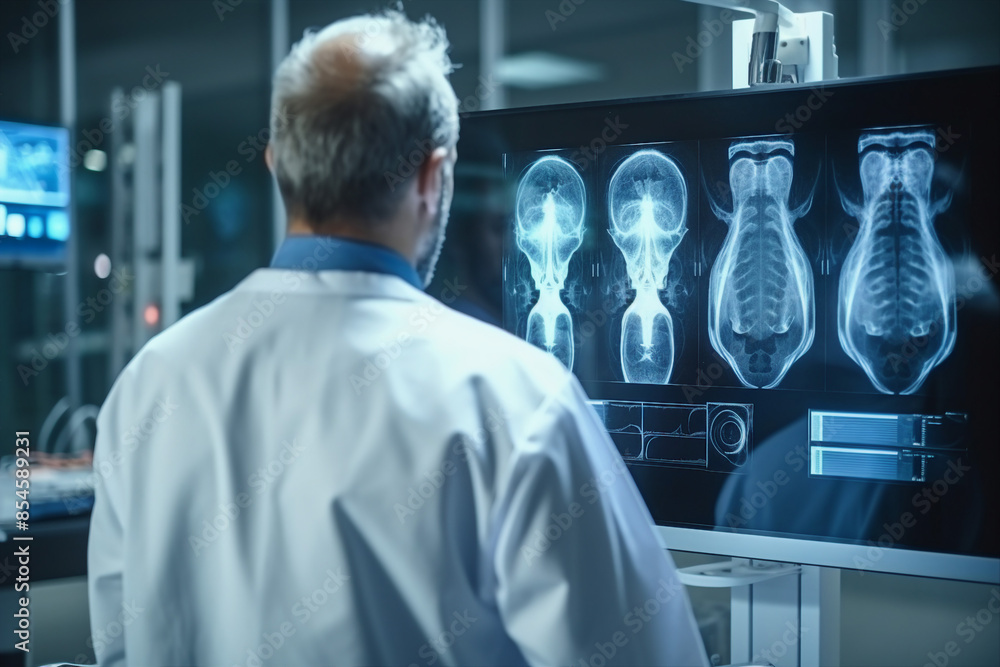 Generated with AI picture of doctor use mri or ct scan medical ...