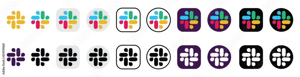 Slack logotype icon png isolated on transparent background. slack logo ...