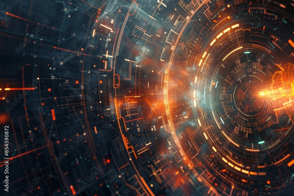 Abstract digital transformation background with technology concept ...