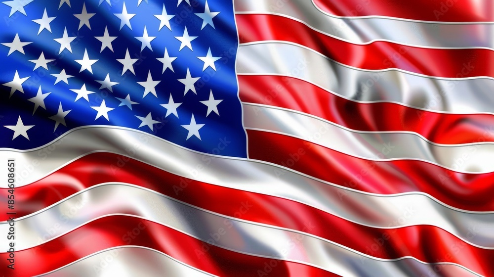 Patriotic digital art with a clean background featuring the US flag in ...