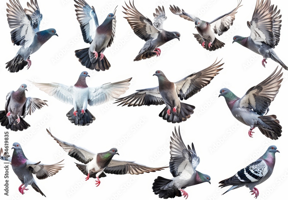 PNG file of a dove bird with different angles and views of the back and ...