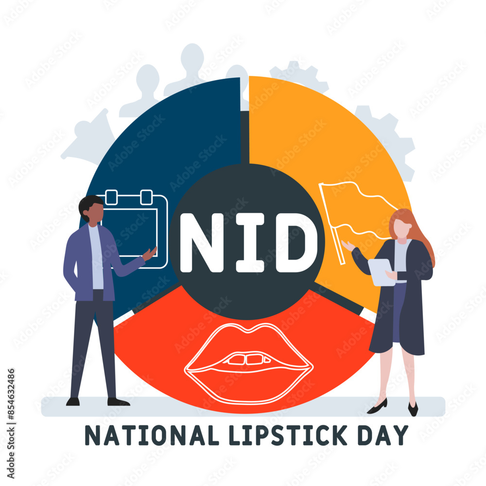 NID - National lipstick Day business concept background. vector ...