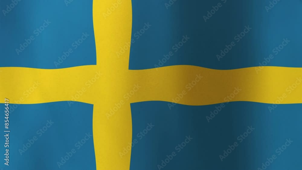 Flag of Sweden, 4K Seamless Loop Animation. Swedish Flag 3D Flowing ...