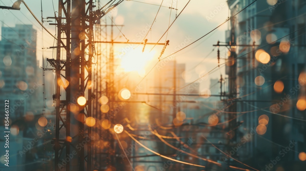 clean energy on smart city, reduce global warming power, renewable ...