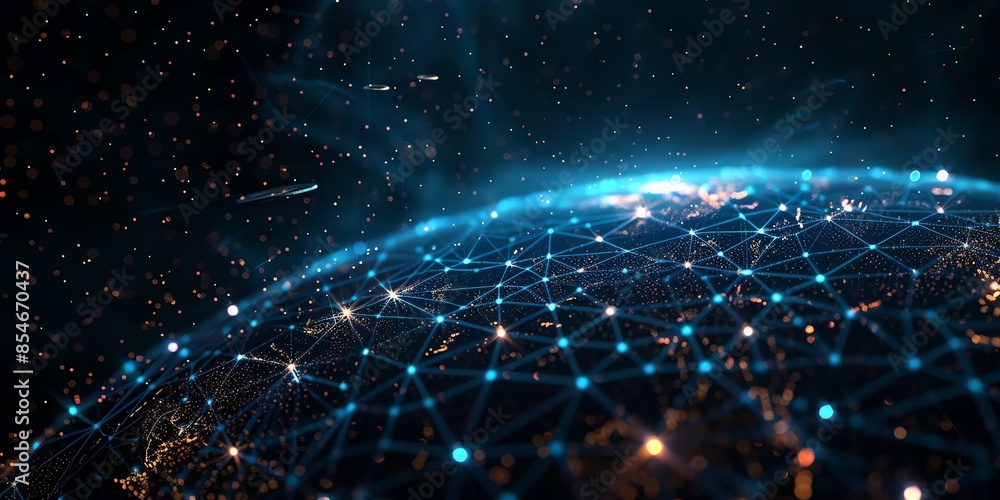 wallpaper global planet network line transfer data cyber, blue color ...