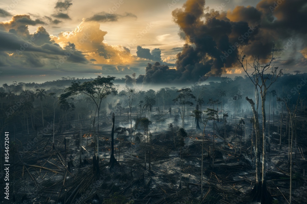 Deforestation in the Amazon rainforest, exacerbated by climate change ...