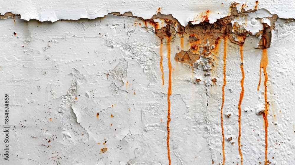 White background with rust stains dripping from it. Create interesting ...