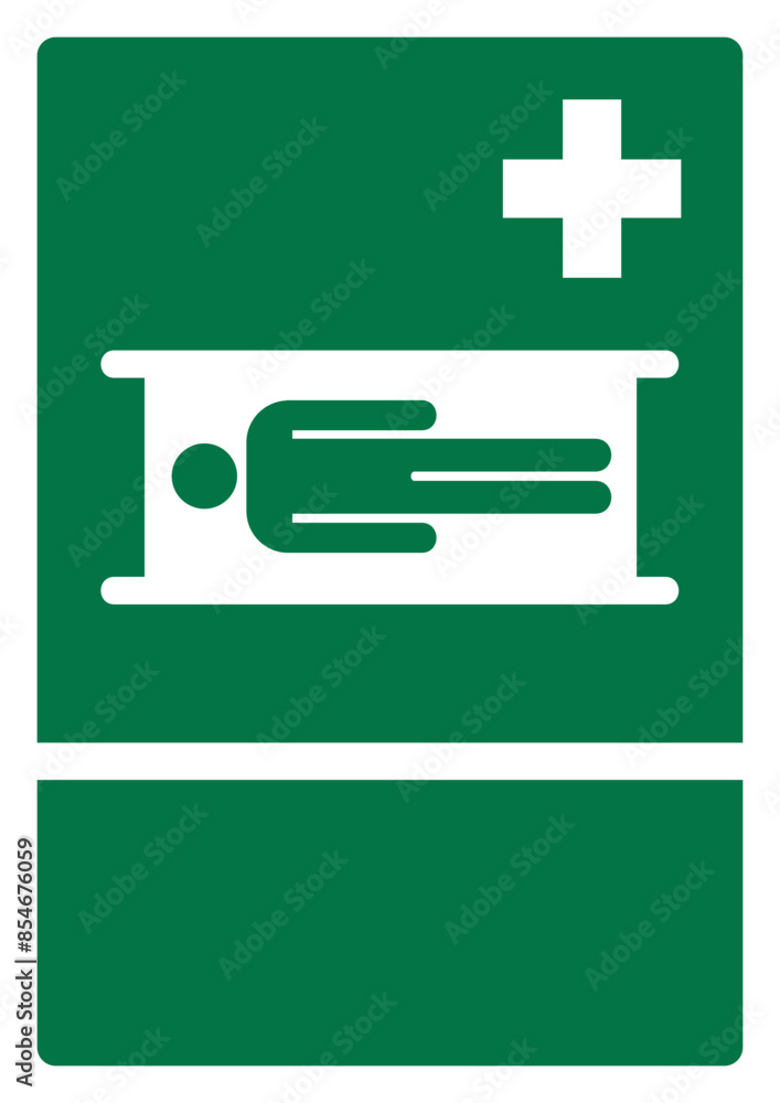 iso emergency and first aid stretcher safety signs your custom message ...