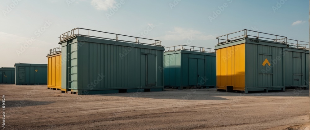 Radioactive waste storage facilities with containers embedded in ...