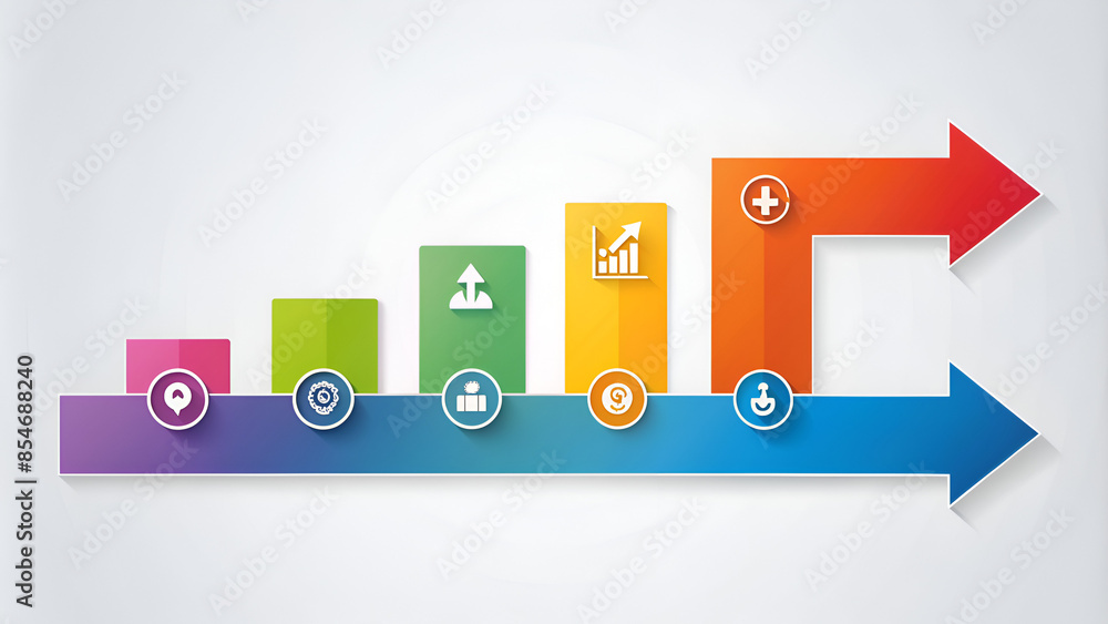 Vector Infographic arrow design with 5 options or steps. Infographics ...