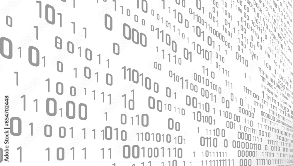 binary numbers zero and one cyber background. vector binary code ...