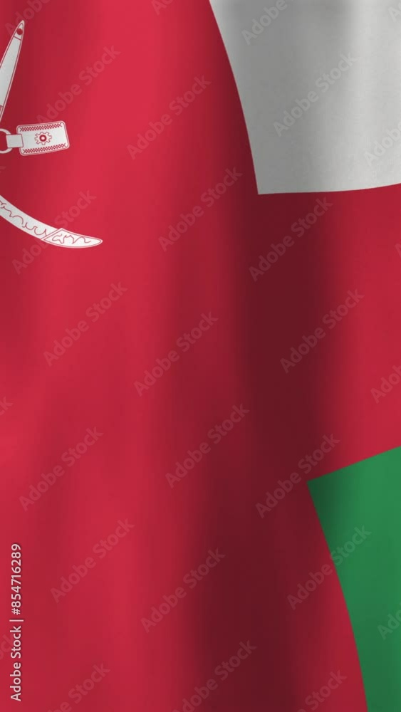 Waving Flag of Oman, Vertical Fill Video, HD Animated Background ...