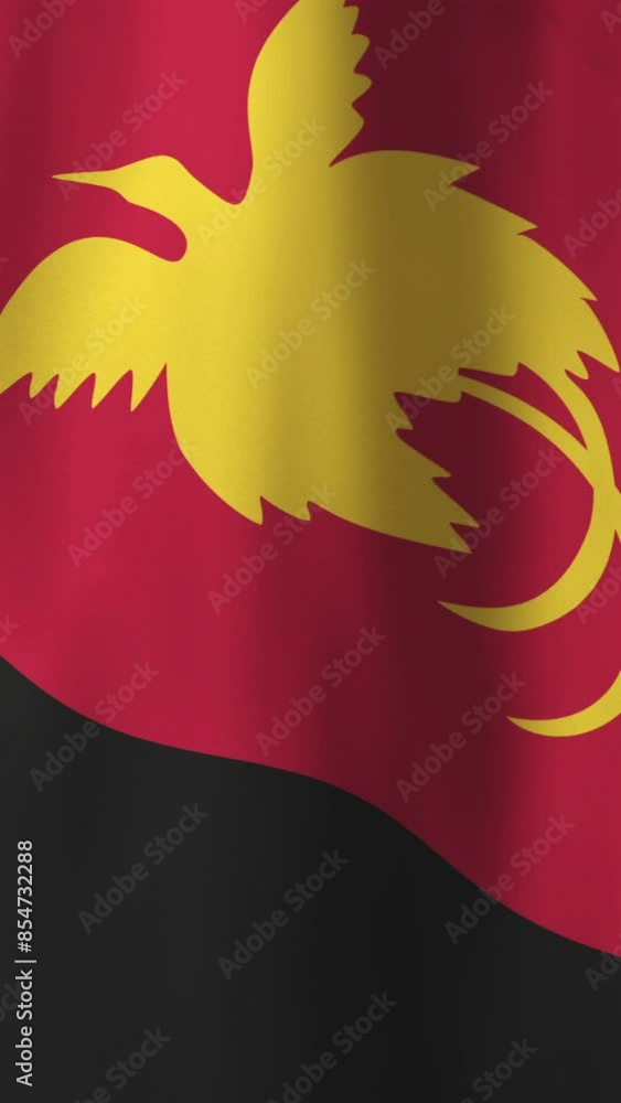Waving Flag of Papua New Guinea, Vertical Fill Video, HD Animated ...