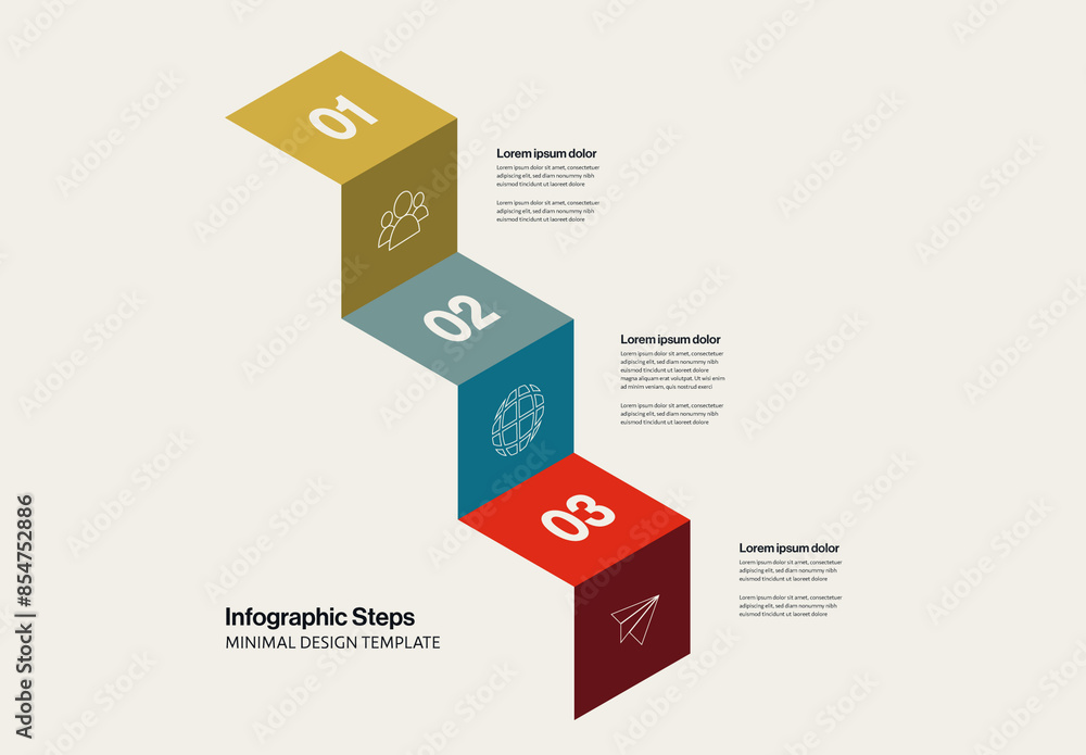 Infographic Steps Minimal Design Template Stock Template | Adobe Stock