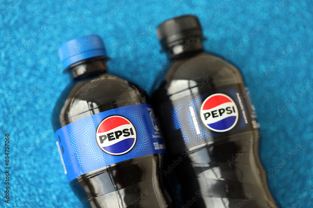 KYIV, UKRAINE - APRIL 20, 2024 Pepsi small 330ml plastic bottle drink ...