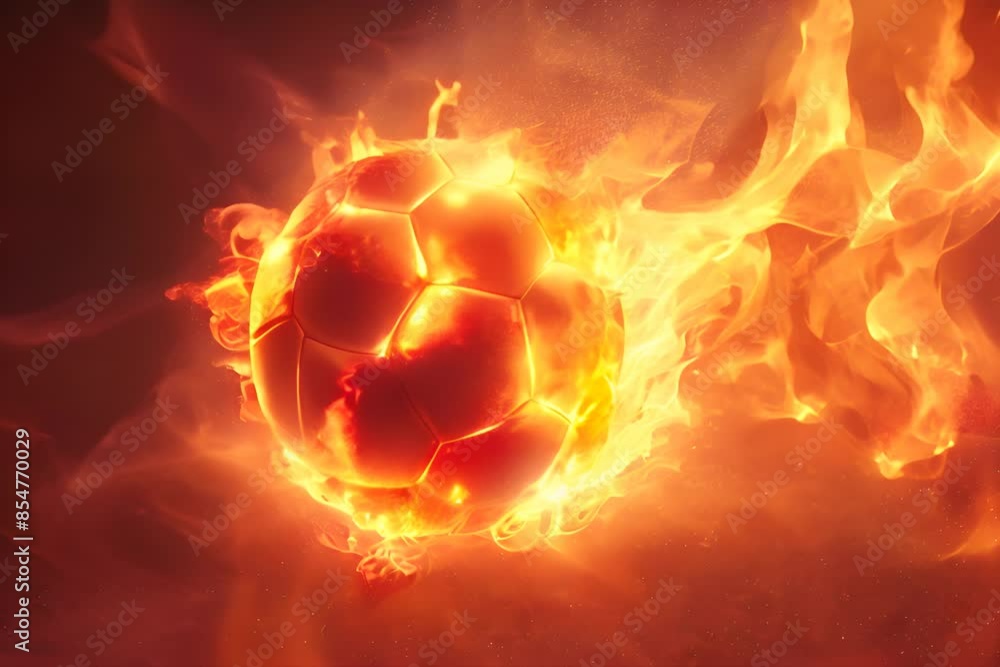 fire sports graphics title animation background video where a soccer ...