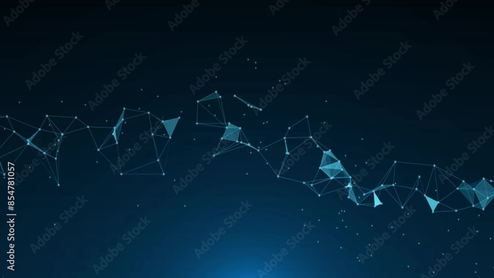 Network wave dots weave lines digital connection moving dots lines ...