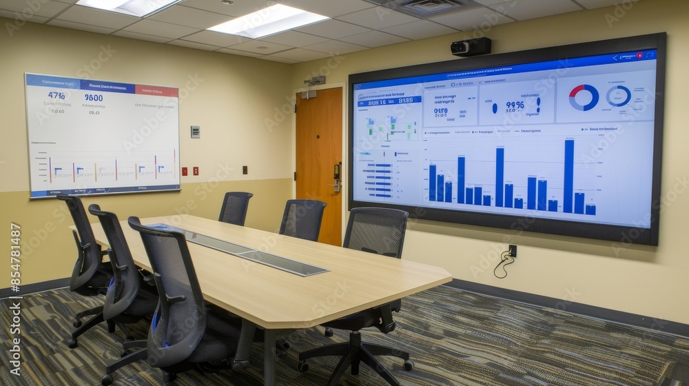 Cutting Edge Conference Room With Advanced Tech And Futuristic Data