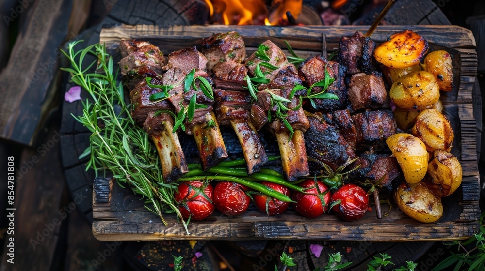A traditional Maori hangi dish from New Zealand, featuring meats and ...