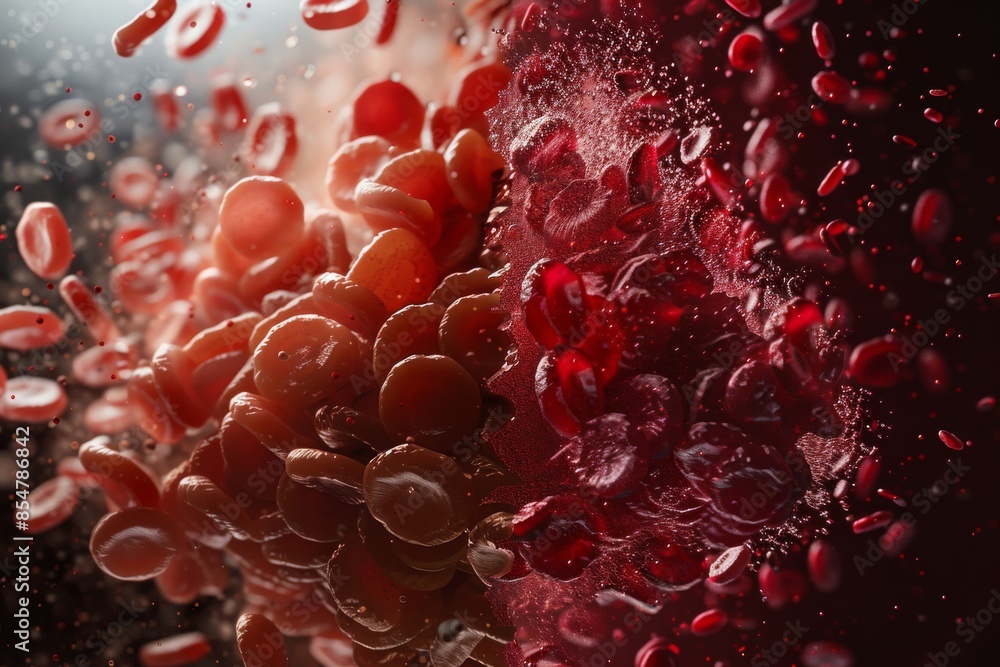 A visual comparison demonstrating the contrast in blood clotting ...
