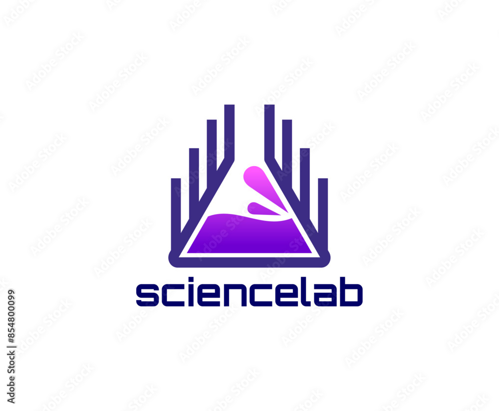 Science lab icon for chemical innovation and scientific discovery ...