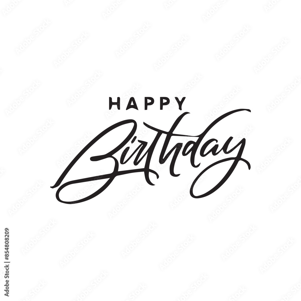 Happy Birthday Calligraphy lettering card. Vector calligraphy isolated ...