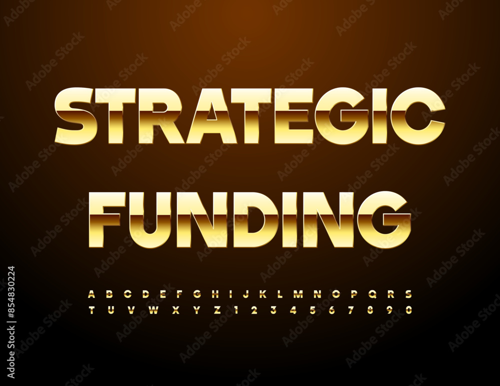 Vector premium icon Strategic Funding. Modern Golden Font. Chic ...