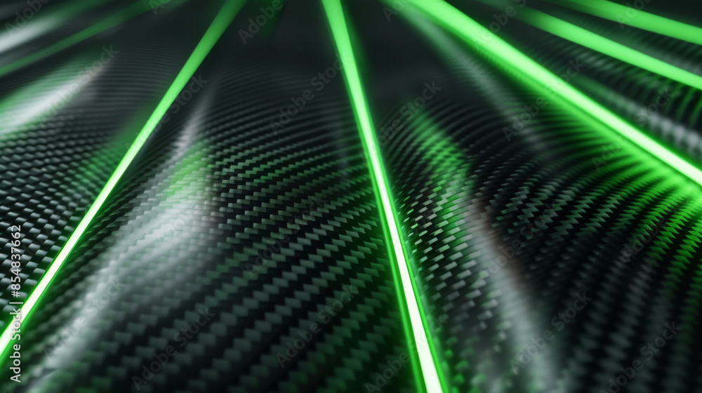 Textured carbon fiber with green glowing streaks: Industrial and ...