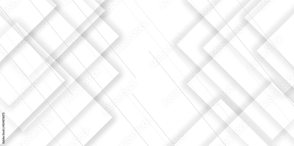 Abstract White And Grey Geometric Overlapping Square Pattern Background