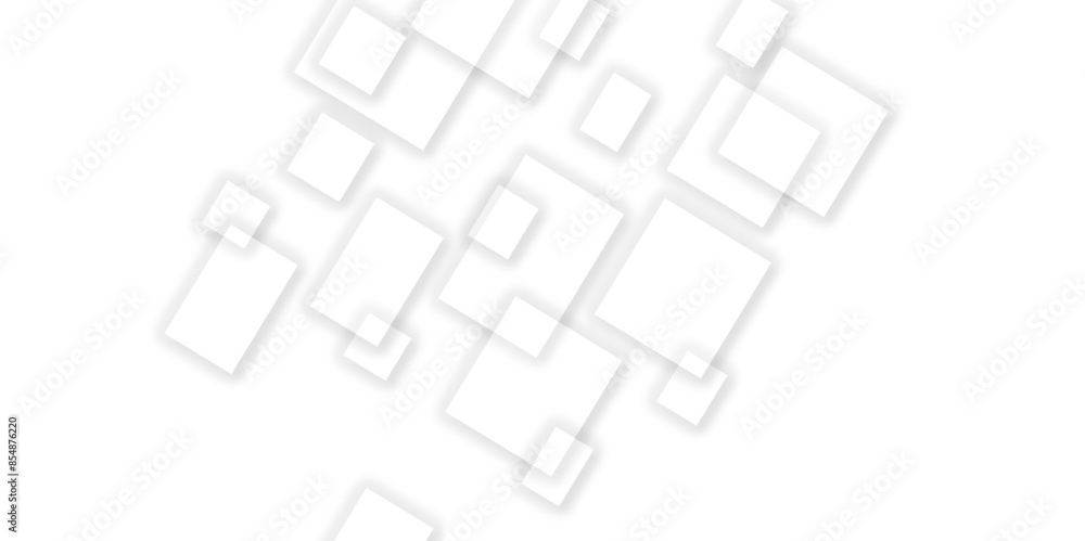 Abstract white and grey geometric overlapping square pattern background ...
