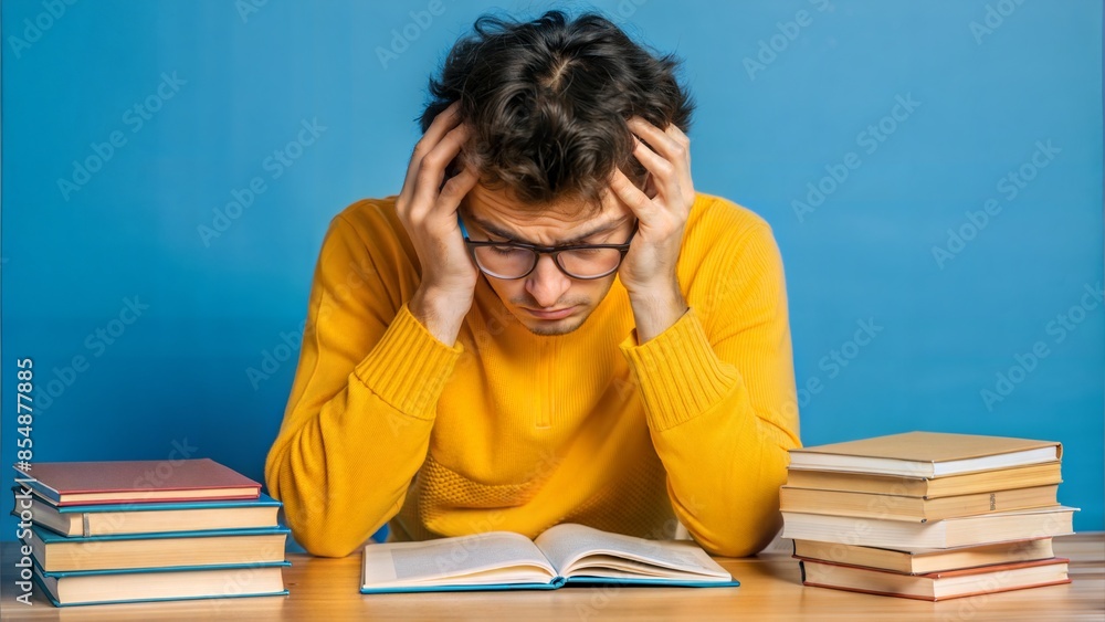 Stressed Student Studying: A student looking stressed while studying ...