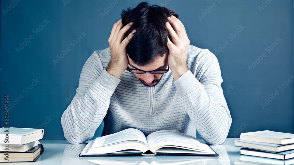 Stressed Student Studying: A student looking stressed while studying ...